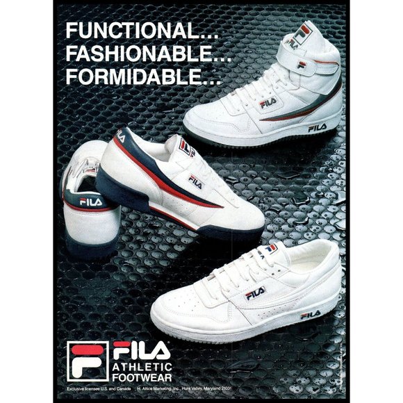 Fila | Art | 987 Fila Athletic Shoes Sneakers Vintage Print Ad 8s ...